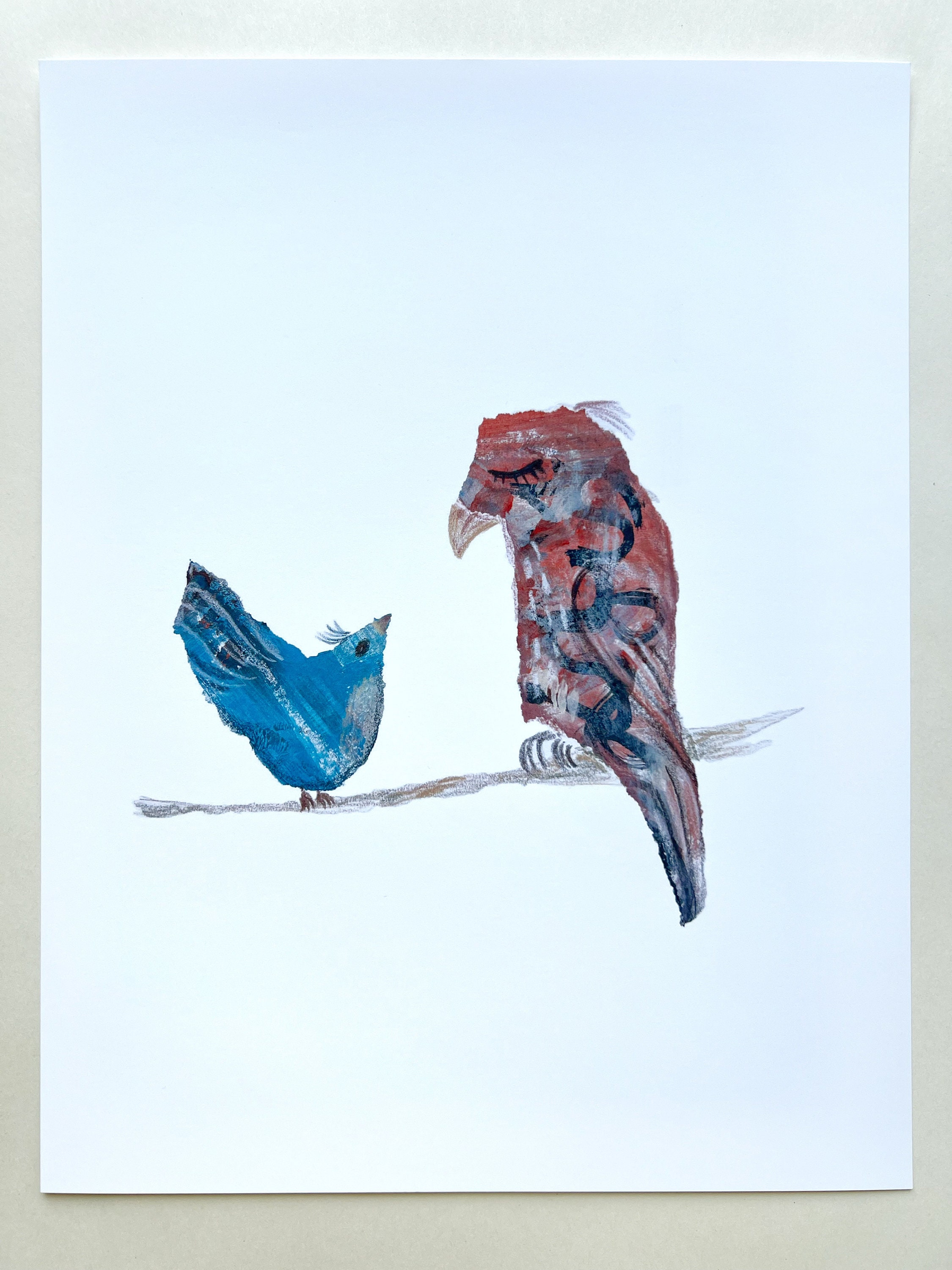 Paper Collage Birds Art Prints - Etsy