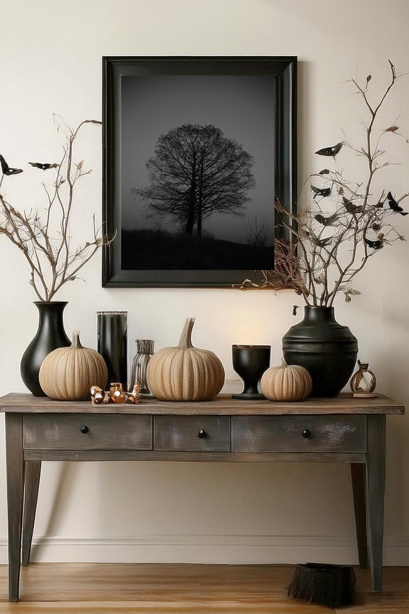 Somber Tree Silhouette Print - Etsy