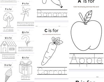 Coloring Pages A to Z With Images, Tracer, and Outlines! Great Learning ...