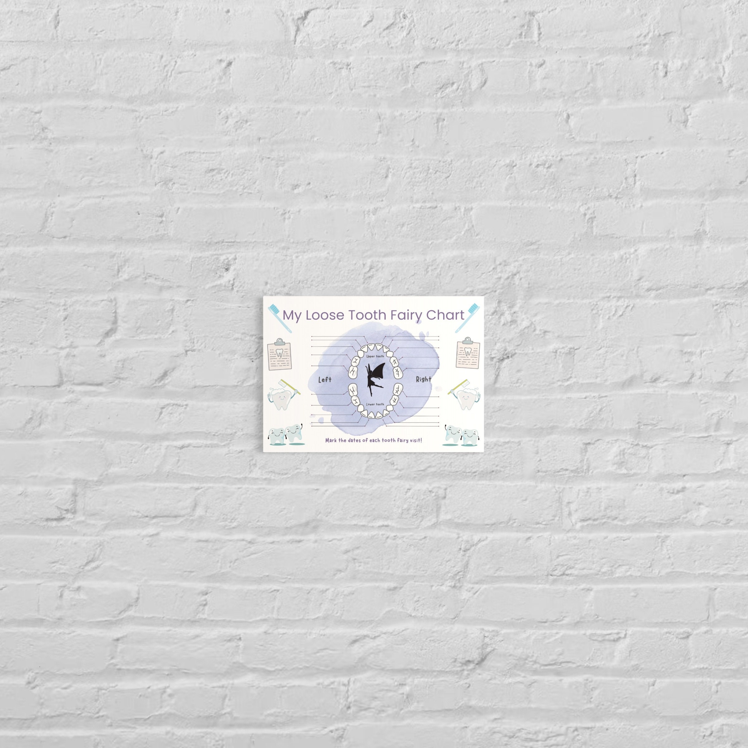 Lost Tooth Chart, Digital File, INSTANT DOWNLOAD- White Background - Etsy