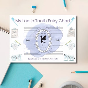 Lost Tooth Chart, Digital File, INSTANT DOWNLOAD- White Background - Etsy