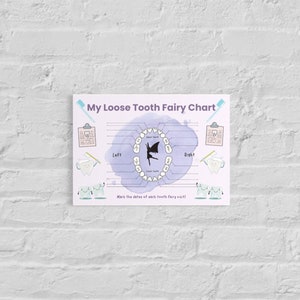 Lost Tooth Chart, Digital File, INSTANT DOWNLOAD- Light Blue Background ...