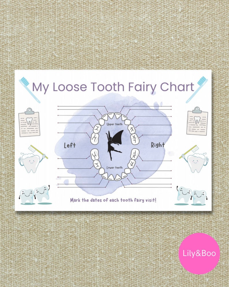 Lost Tooth Chart, Digital File, INSTANT DOWNLOAD- White Background - Etsy