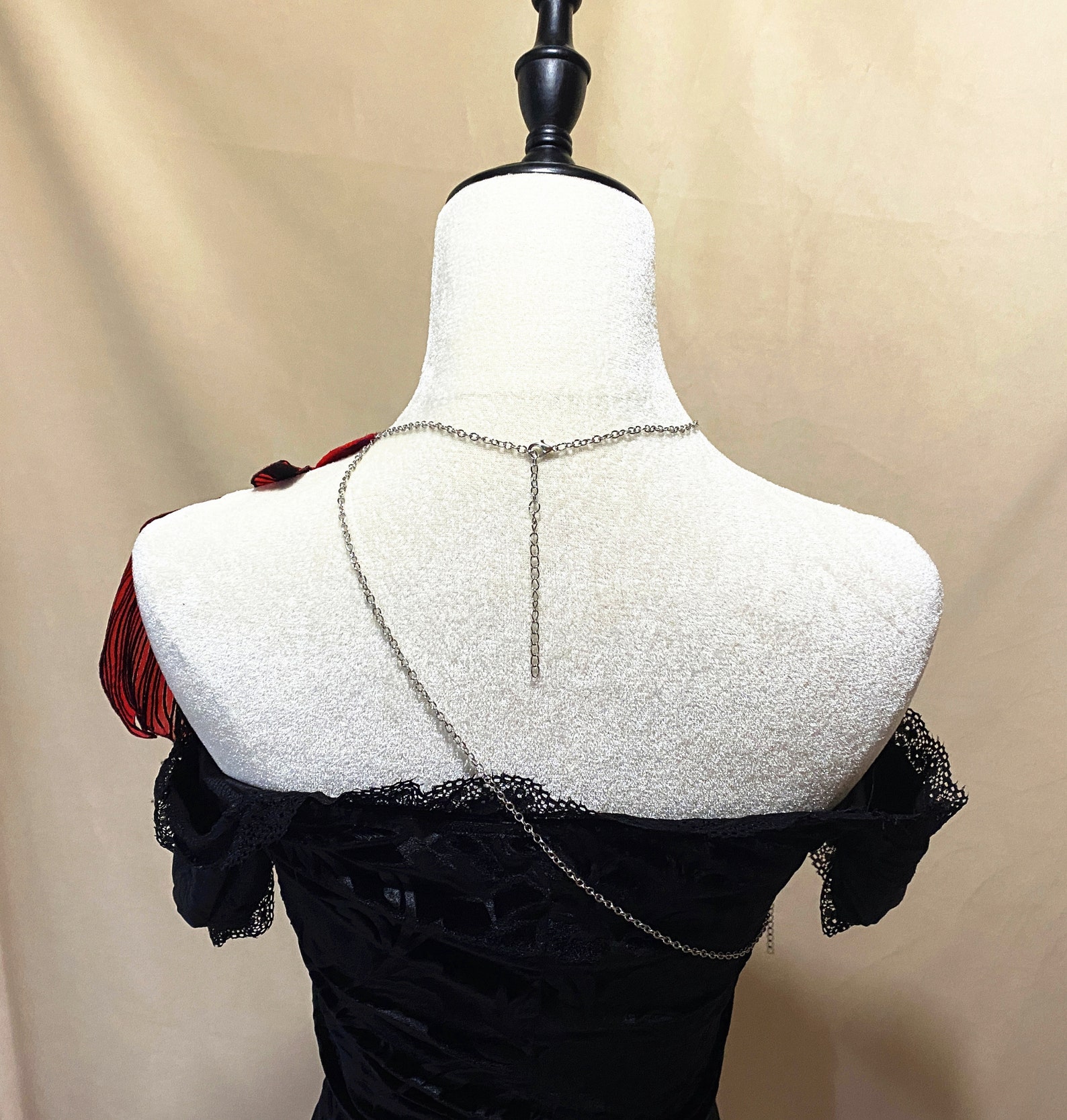 Black Red Golden Fish Lace Shoulder Piece Silver Body Chain / - Etsy