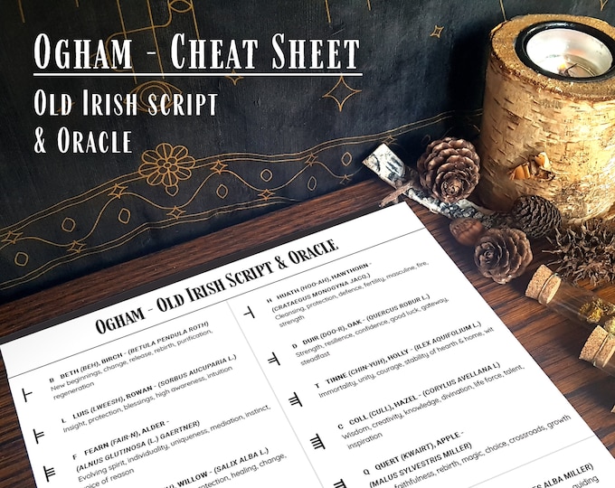Ogham Cheat Sheets - Etsy