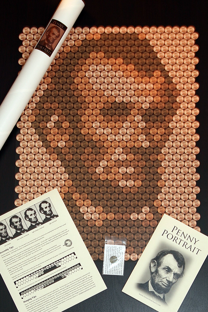Abraham Lincoln Penny Portrait Kit - Unique DIY Craft Wall Art - Etsy