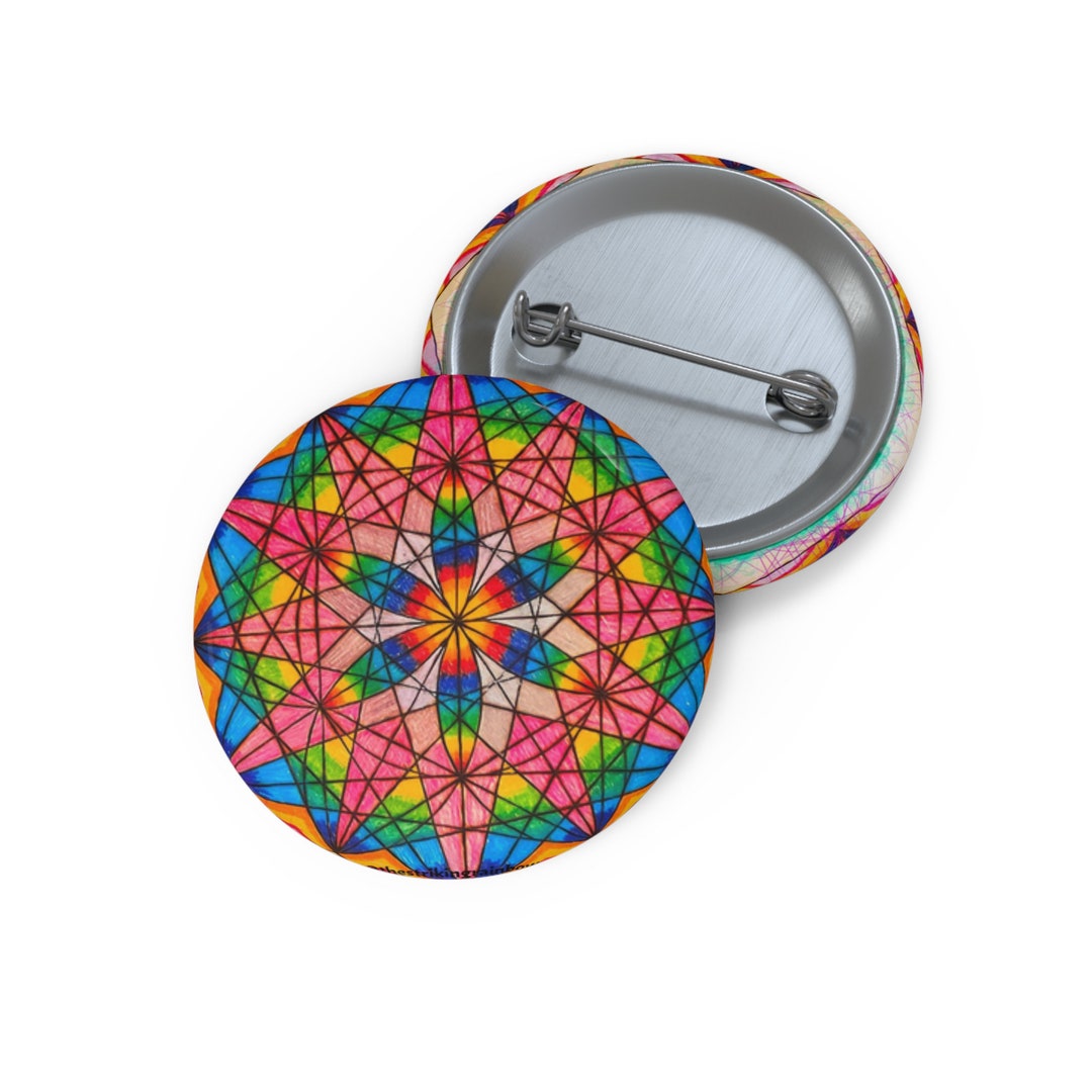 Sacred Geometry Dodecagram Digital Art Print Pin Button - Etsy