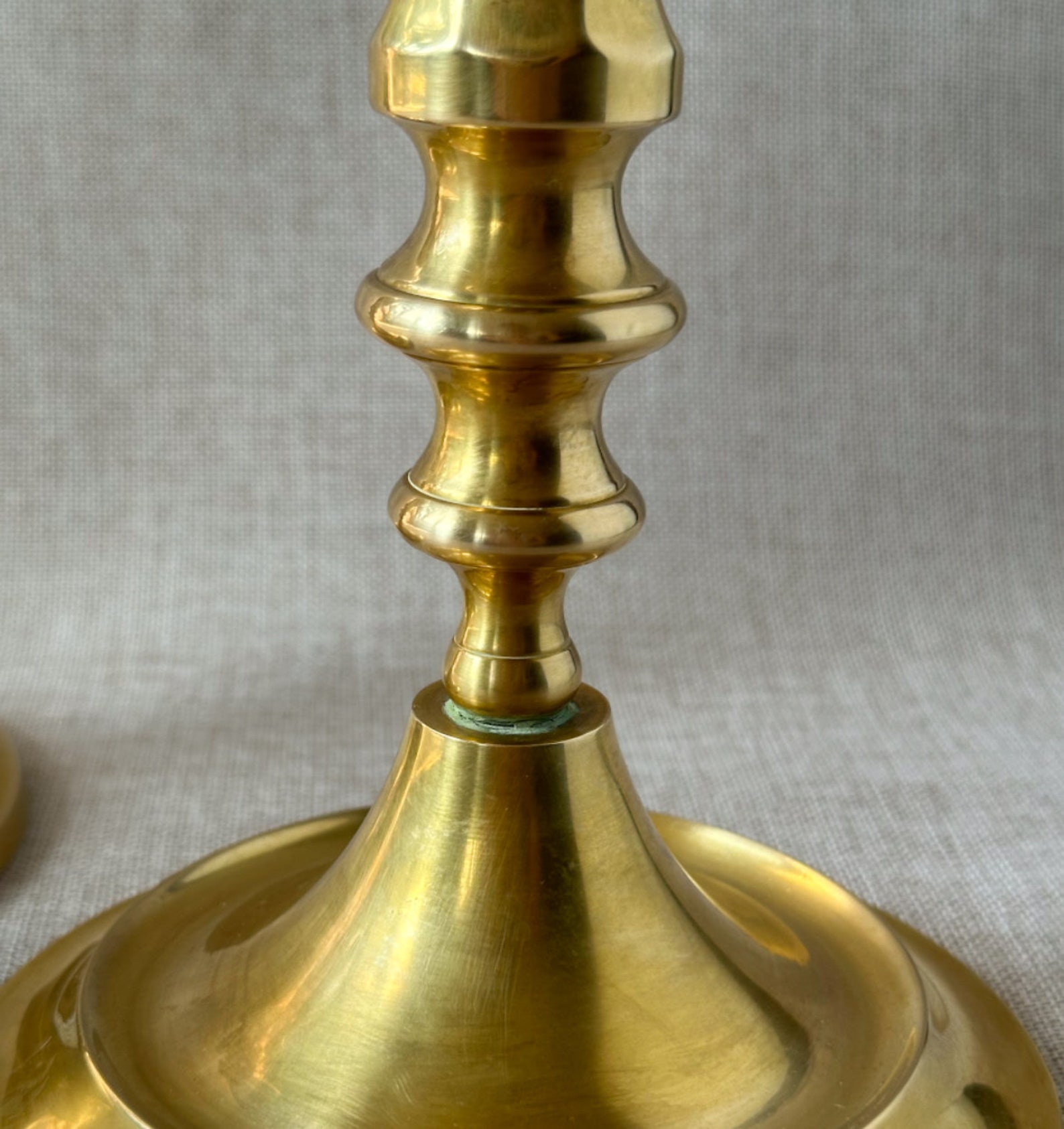 Vintage Set of Two Tall Heavy Lacquered Solid Brass Candlestick Holders ...
