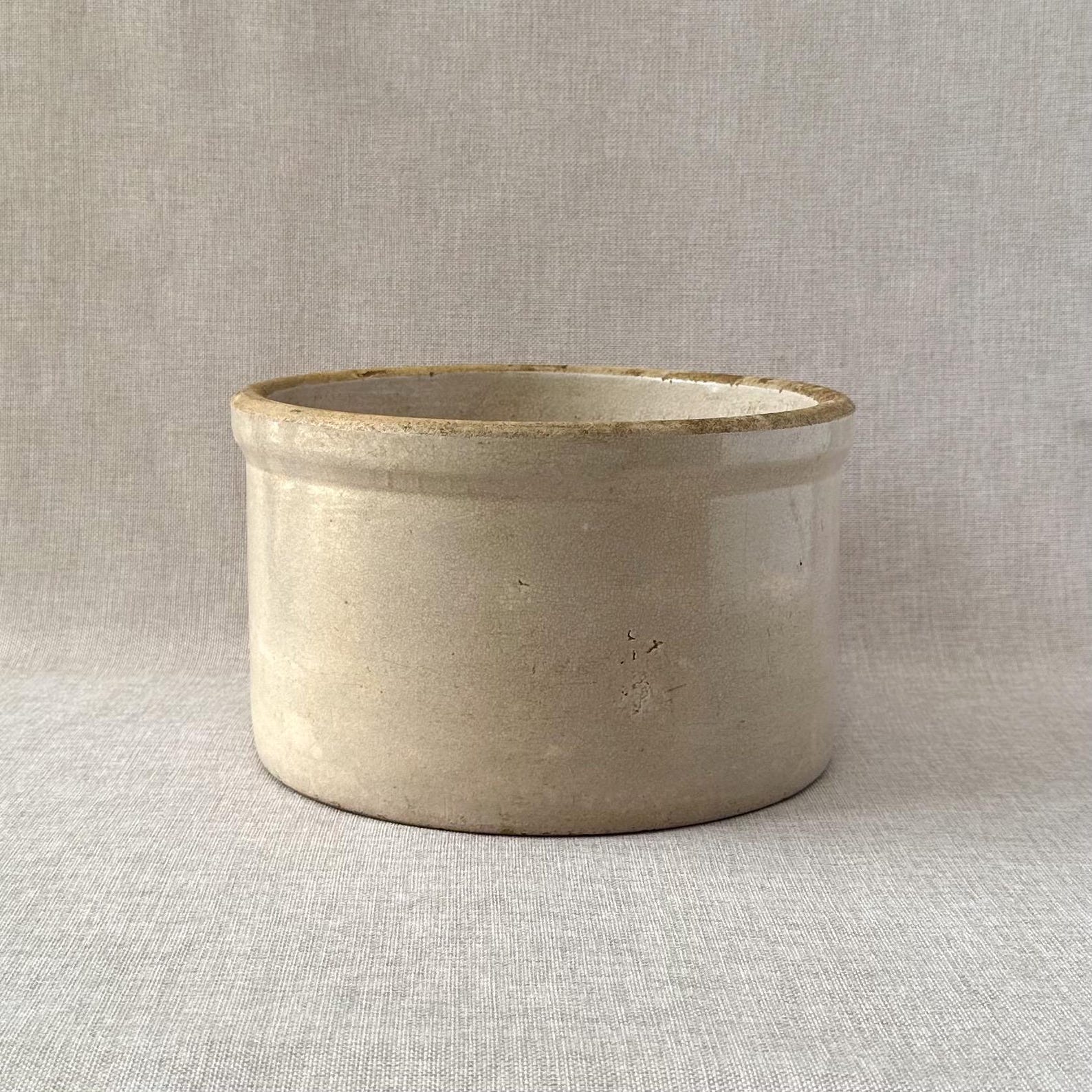 Antique Glazed Stoneware Pottery Low Crock Container, Crockery ...