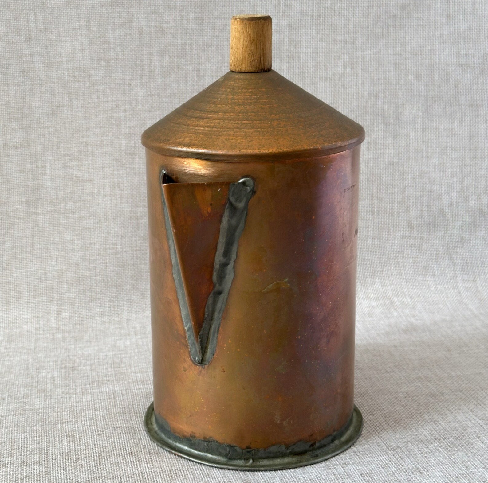 Vintage Small Copper Coffee Pot or Tea Kettle With Wooden Handle, Aged ...