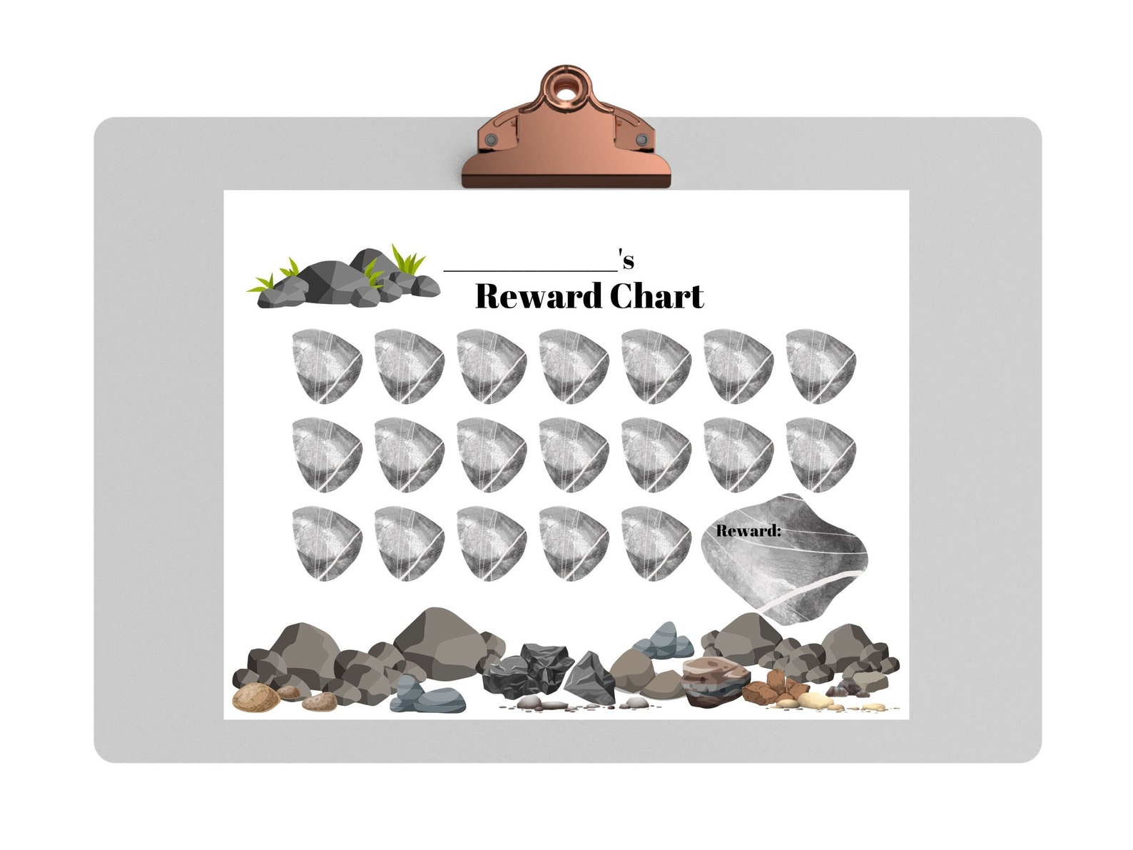 Rock Reward Chart, Rock Behavior Chart, Rock Sticker Chart, Reward ...