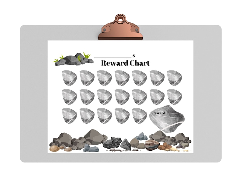 Rock Reward Chart, Rock Behavior Chart, Rock Sticker Chart, Reward ...