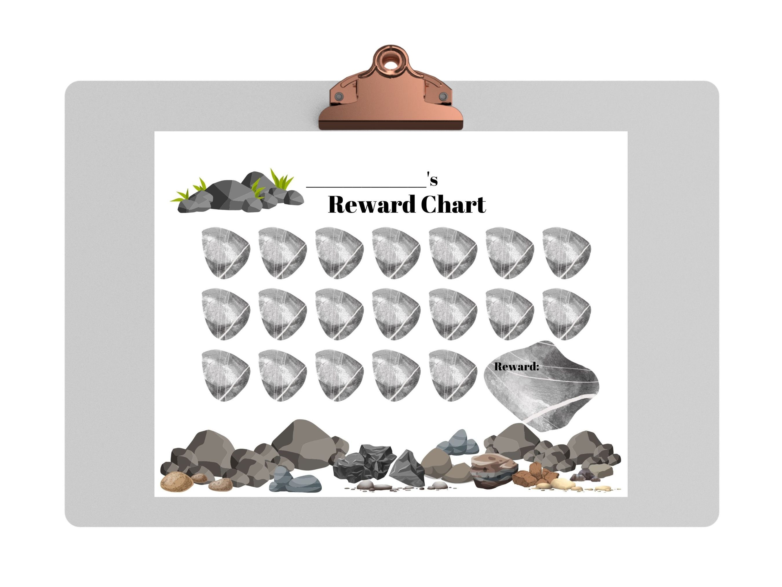 Rock Reward Chart, Rock Behavior Chart, Rock Sticker Chart, Reward ...