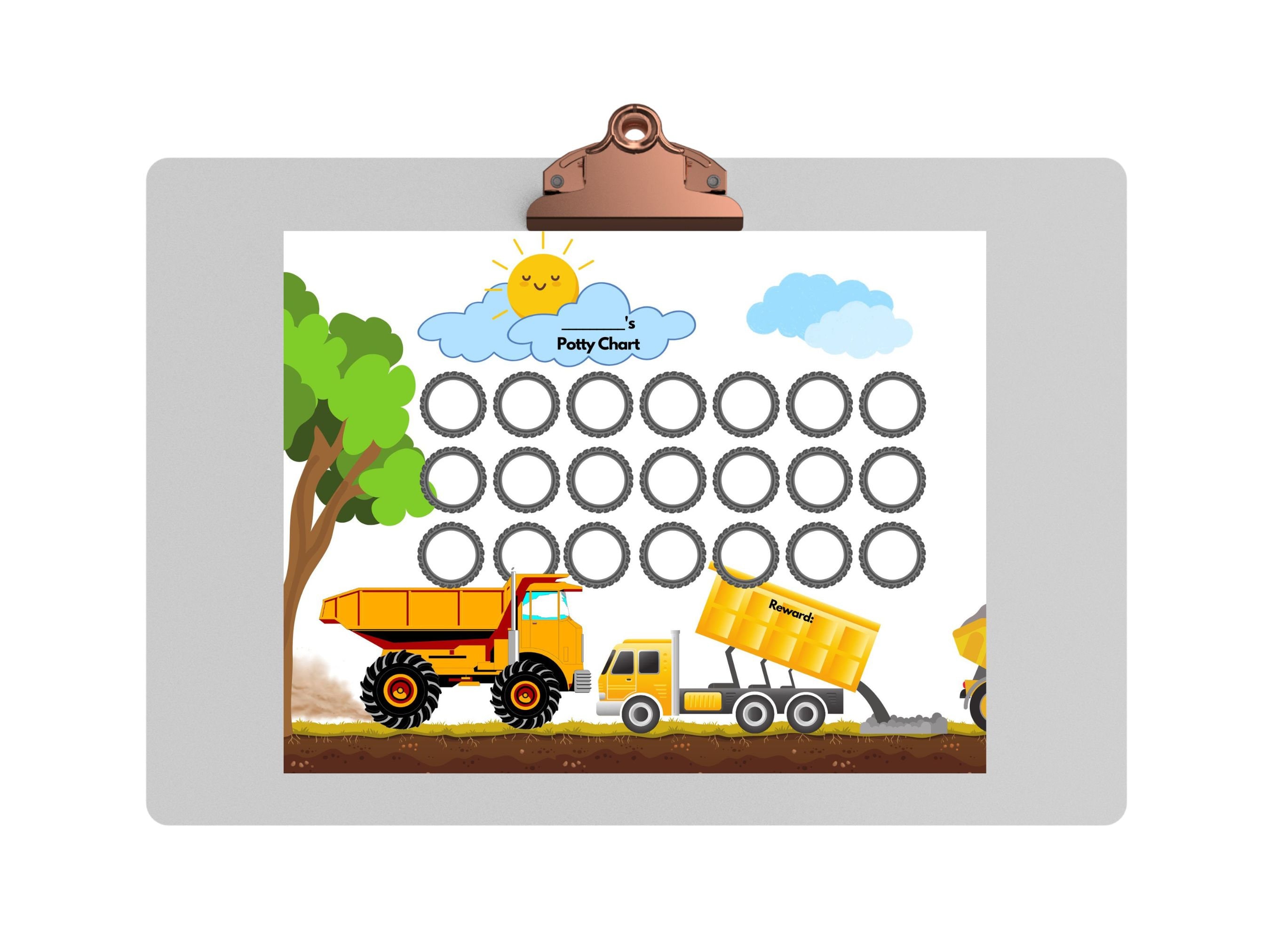 Potty Book Buy Construction Reward Chart, Dump Truck Sticker Chart For ...