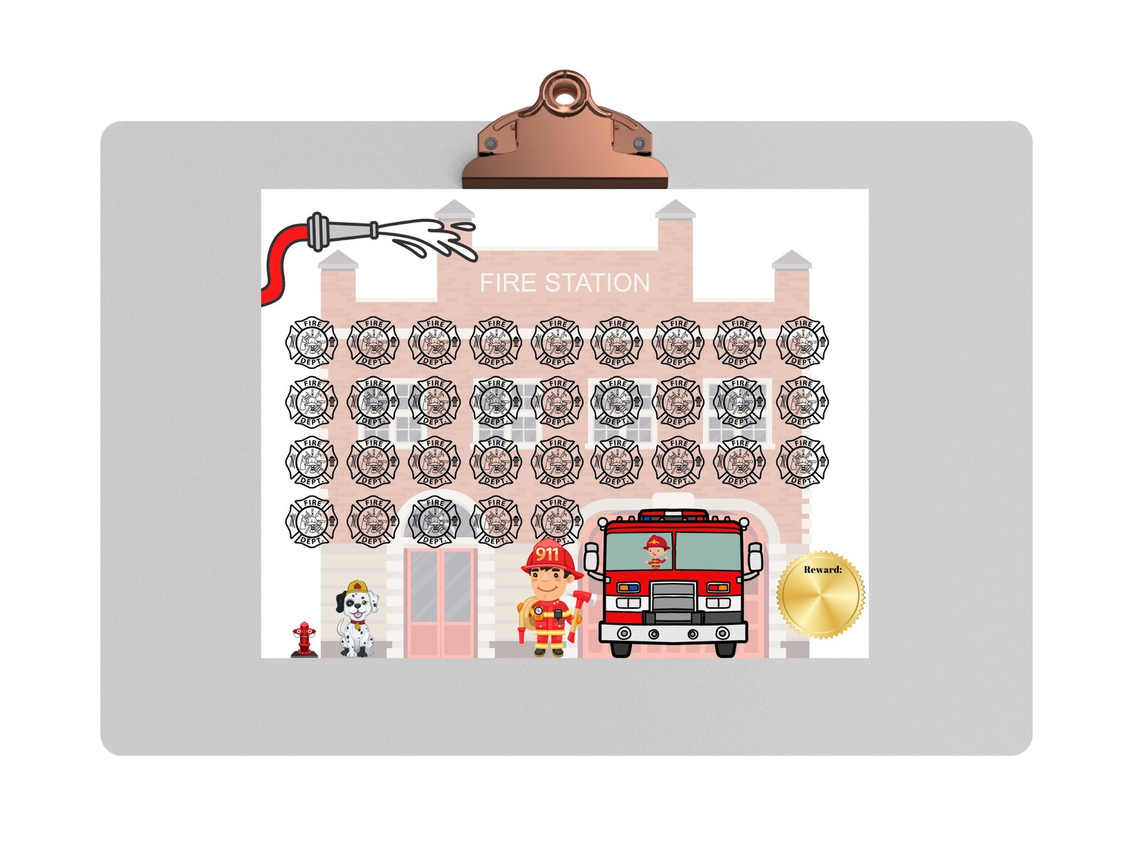 Fireman Reward Chart, Fireman Potty Chart, Fire Truck Chart, Fire ...