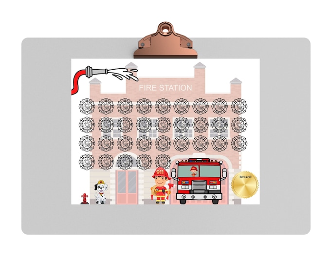 Firetruck Potty Chart for Boys Toilet Training Chart Kids Potty Chart ...