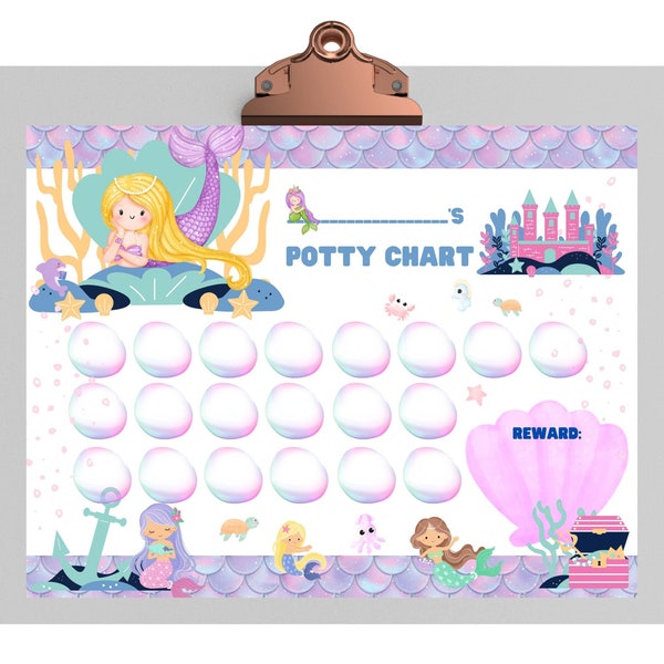 Mermaid Potty Training Chart - Etsy