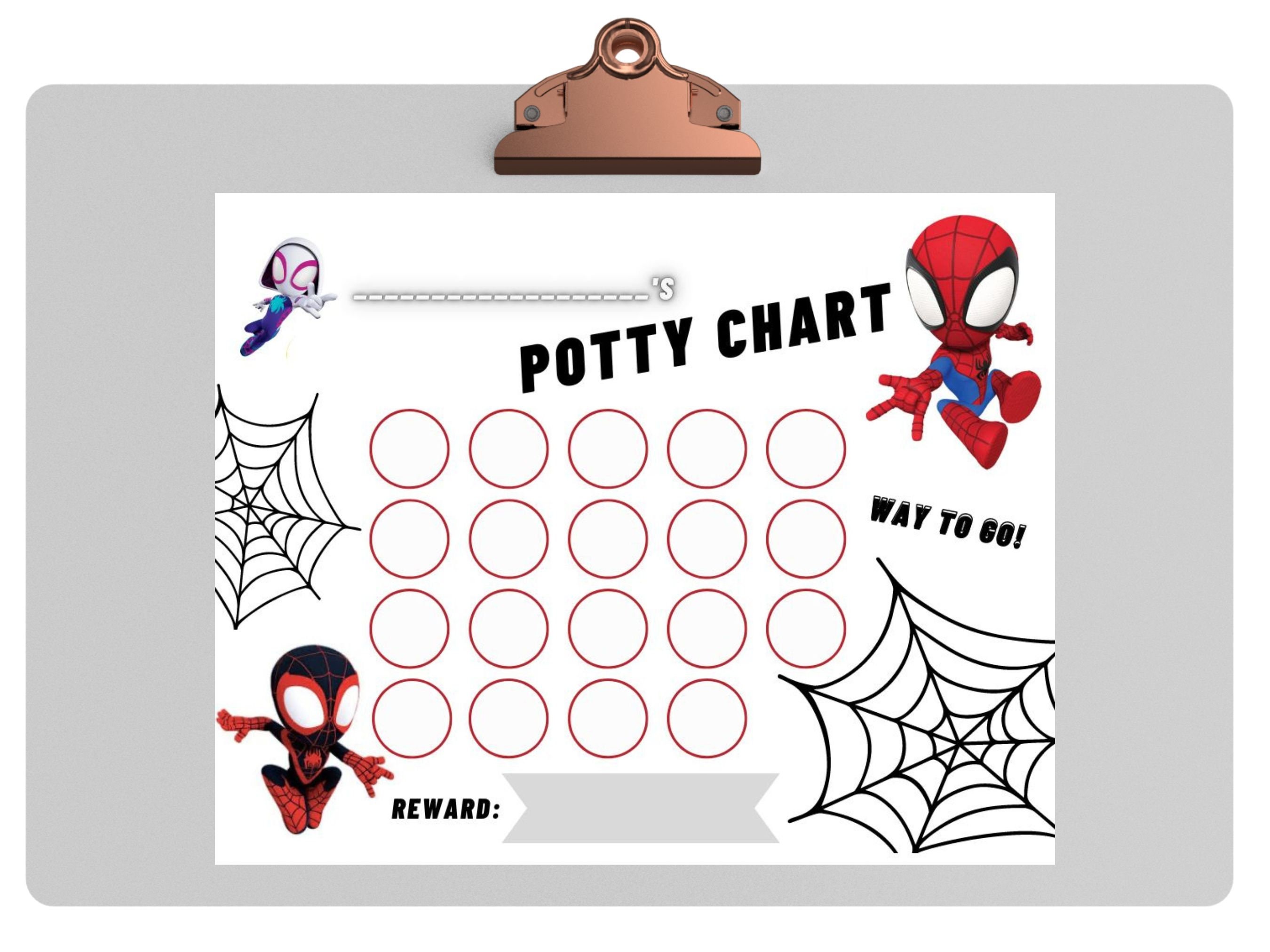 Spidey and His Amazing Friends Potty Chart Spidey Reward - Etsy