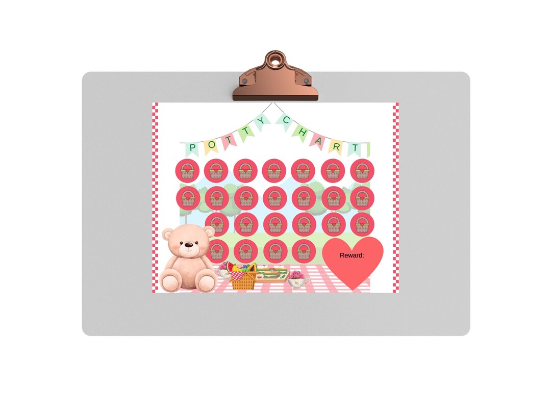 Teddy Bear Picnic Potty Chart, Teddy Bear Potty Chart, Reward Chart ...