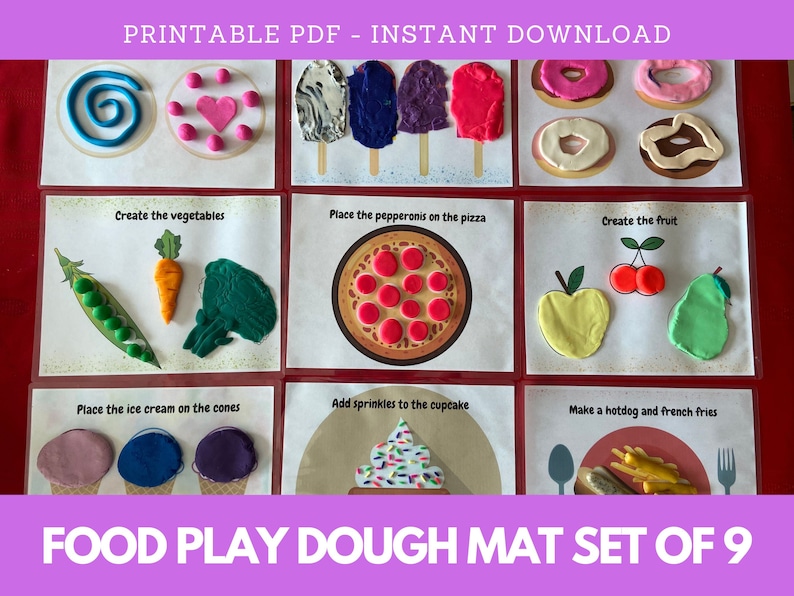 FOOD Play Dough Mats, Play Dough Activity, Busy Book Printable ...