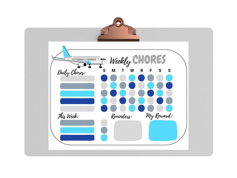 Airplane Chore Chart, Plane Chore Chart, Chore Chart for Kids, Kids ...