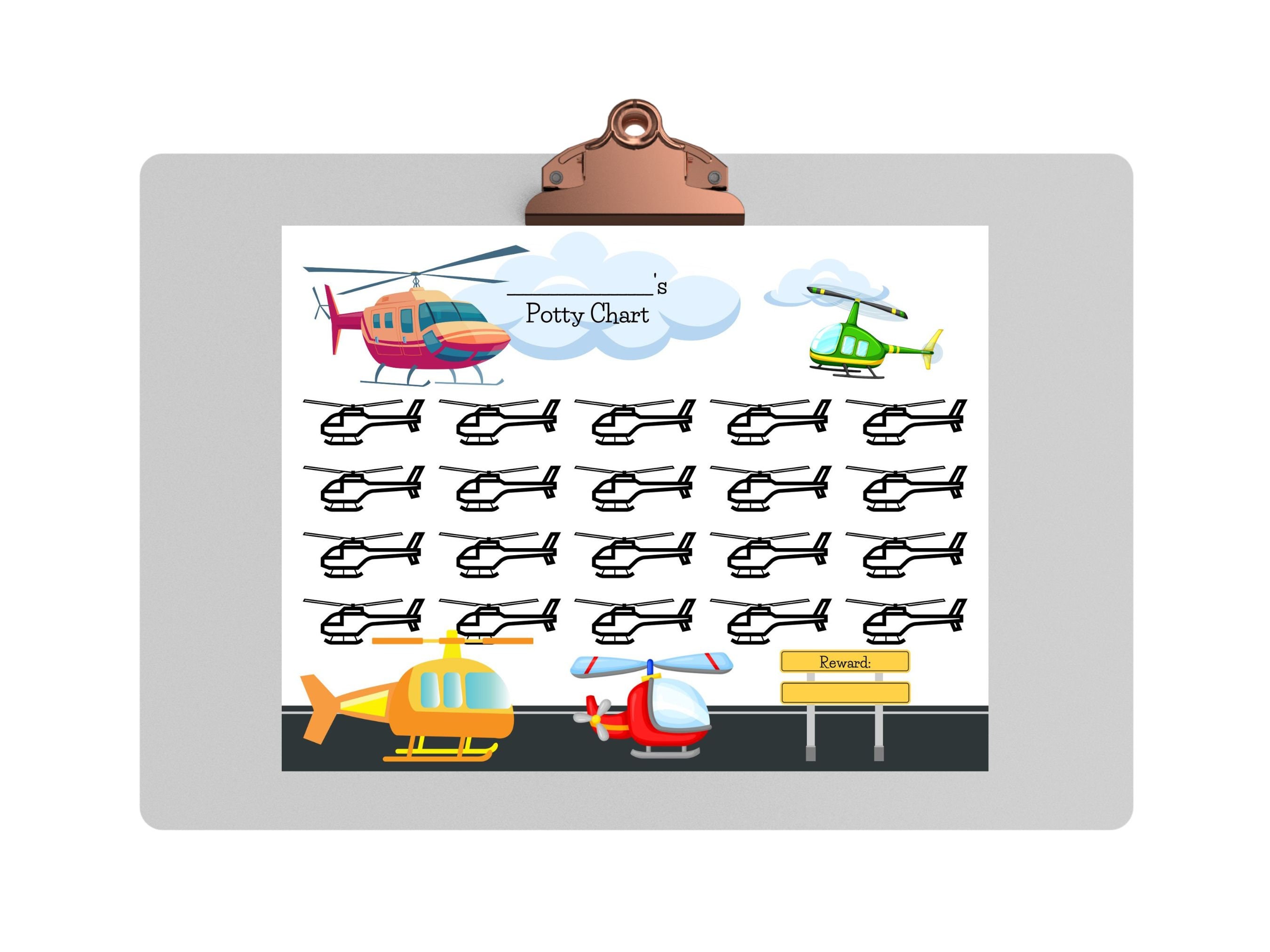 Helicopter Potty Chart, Helicopter Potty Training Chart, Helicopter ...