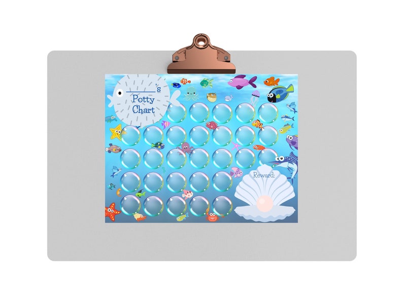 Sea Creature Potty Chart, Potty Chart Fish, Potty Chart Aquarium, Nemo ...