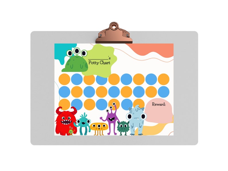 Monster Potty Chart, Monster Reward Chart, Monster Sticker Chart ...