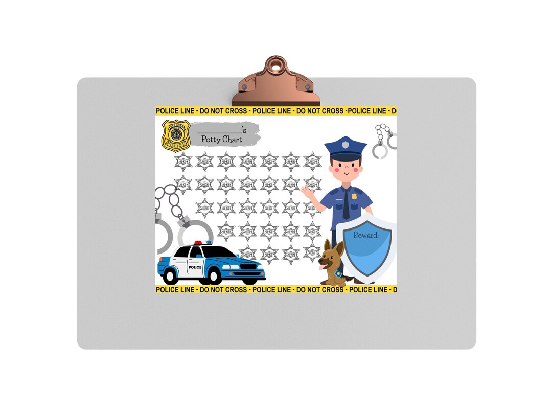 Police Potty Chart, Police Officer Potty Chart, Behavior Chart, Reward ...