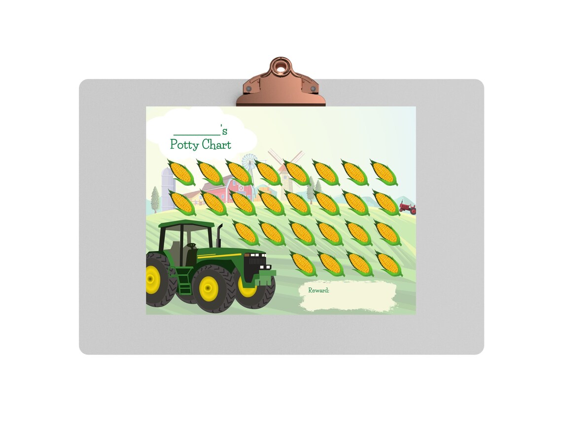 Tractor Potty Chart, Farm Potty Training Chart, Potty Training Chart ...