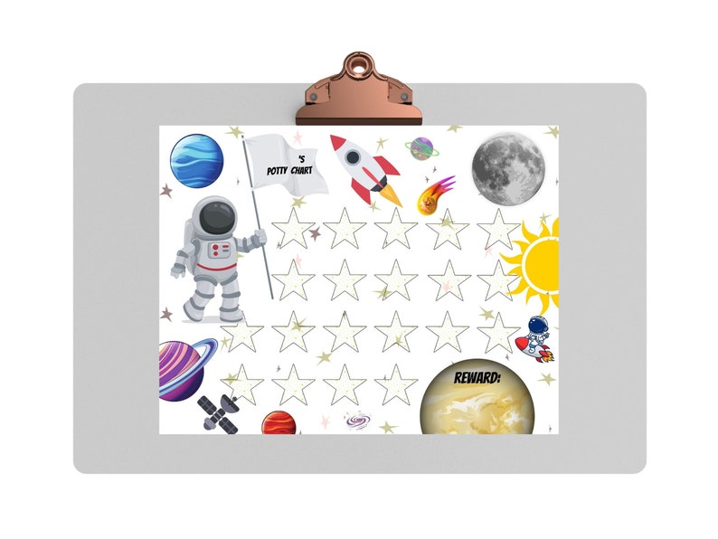 Outer Space Potty Chart, Astronaut Potty Chart, Potty Chart for Girl ...