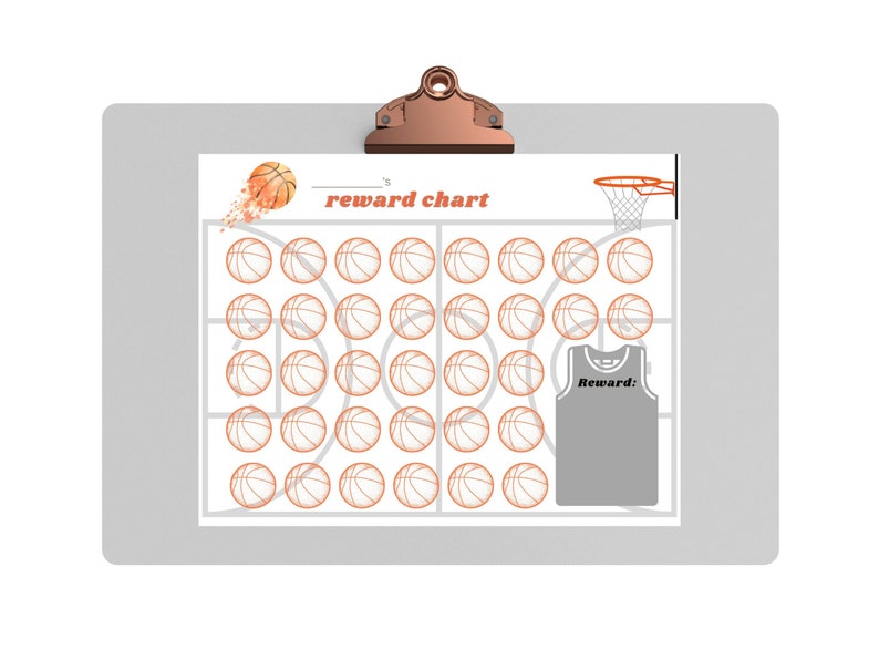 Basketball Reward Chart, Reward Chart for Kids, Reward Chart for Boys ...