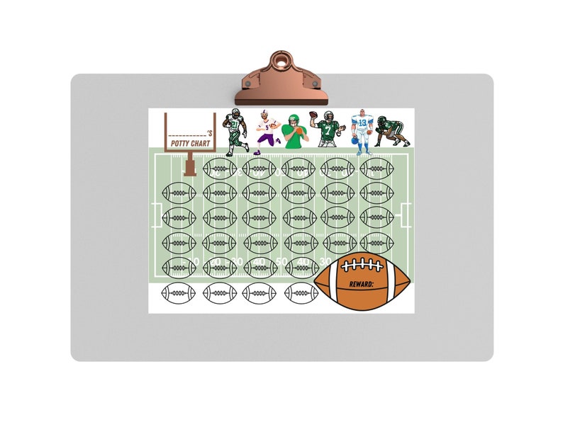 Football Potty Chart, Behavior Chart, Sticker Chart, Reward Chart ...