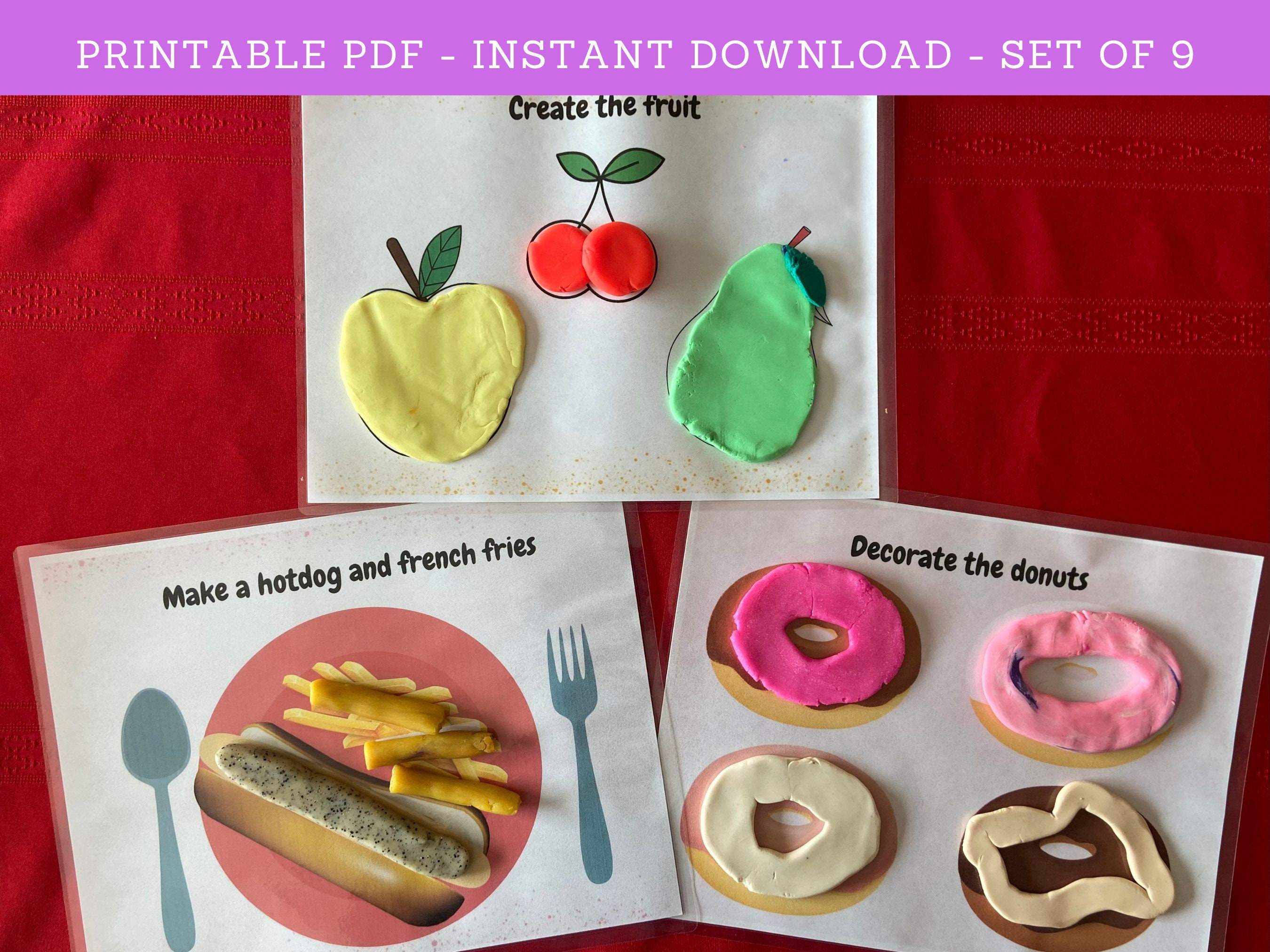 FOOD Play Dough Mats, Play Dough Activity, Busy Book Printable ...