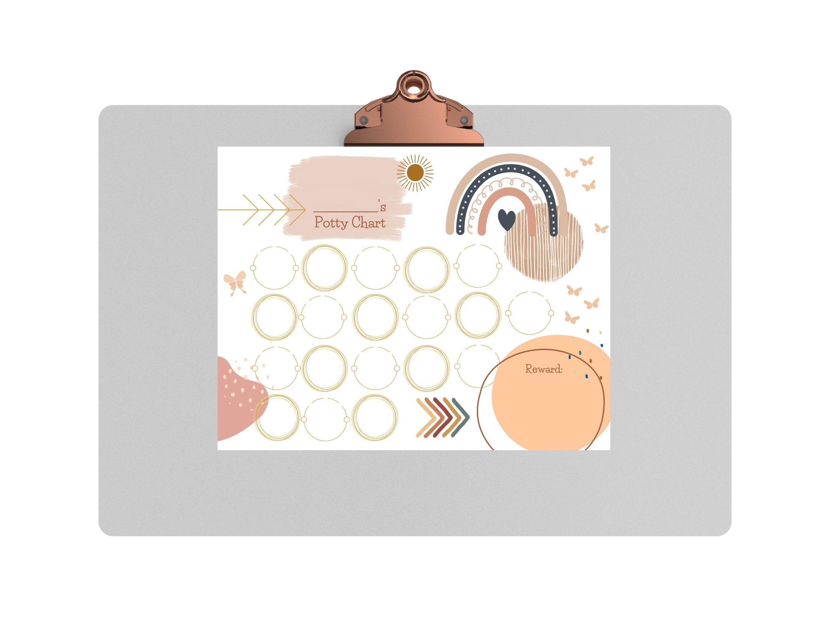 Boho Potty Chart, Bohemian Potty Chart, Behavior Chart, Sticker Chart ...