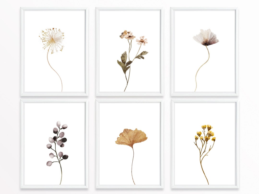 Wildflower Print - Floral Instant Art - Printable Wall Decor - Line Art ...