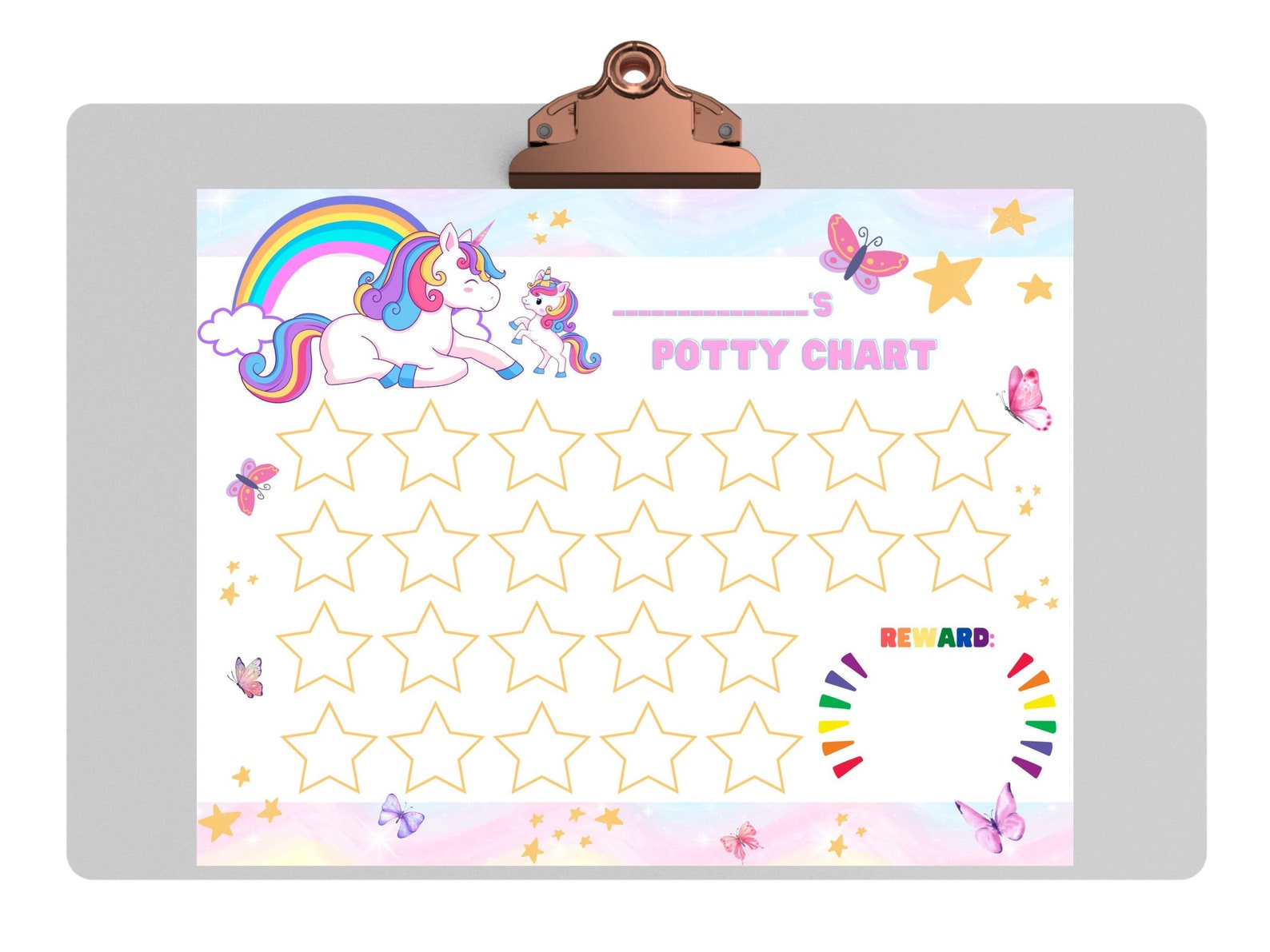 Unicorn Potty Chart, Unicorn Printable, Unicorn Reward Chart, Unicorn ...