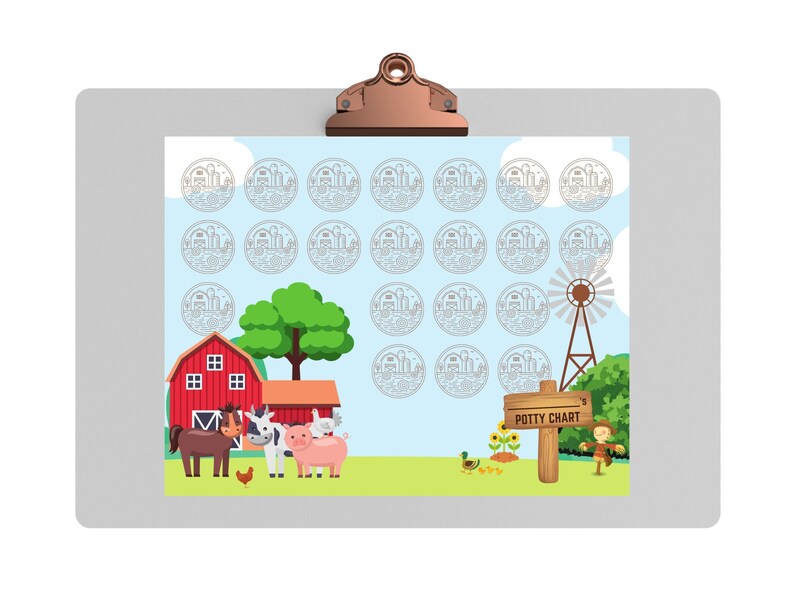 Farm Potty Chart, Farm Animal Potty Chart, Behavior Chart, Sticker ...