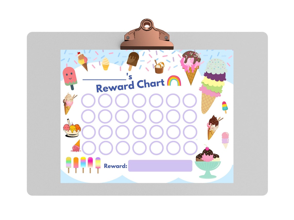 Ice Cream Reward Chart, Ice Cream Behavior Chart, Kids Reward Chart ...