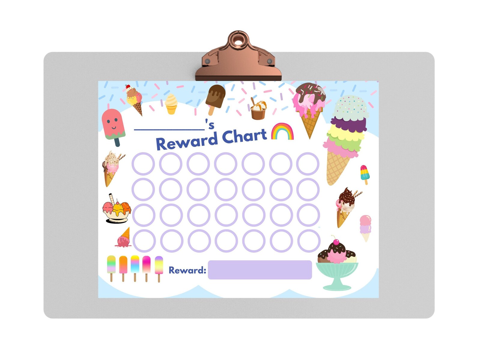 Ice Cream Reward Chart, Ice Cream Behavior Chart, Kids Reward Chart ...