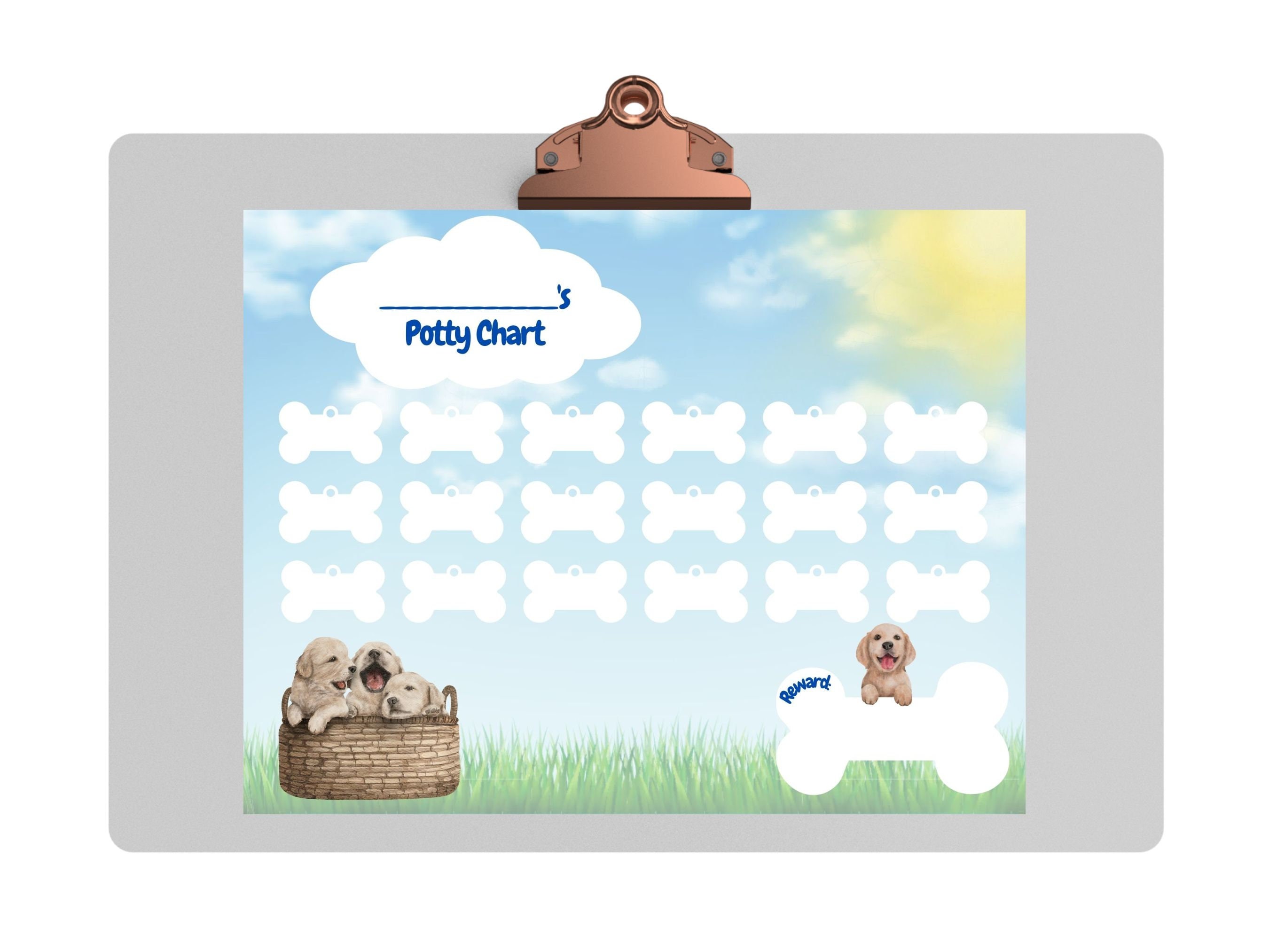 Puppy Dog Potty Chart, Puppy Toilet Training, Dog Sticker Chart, Potty ...