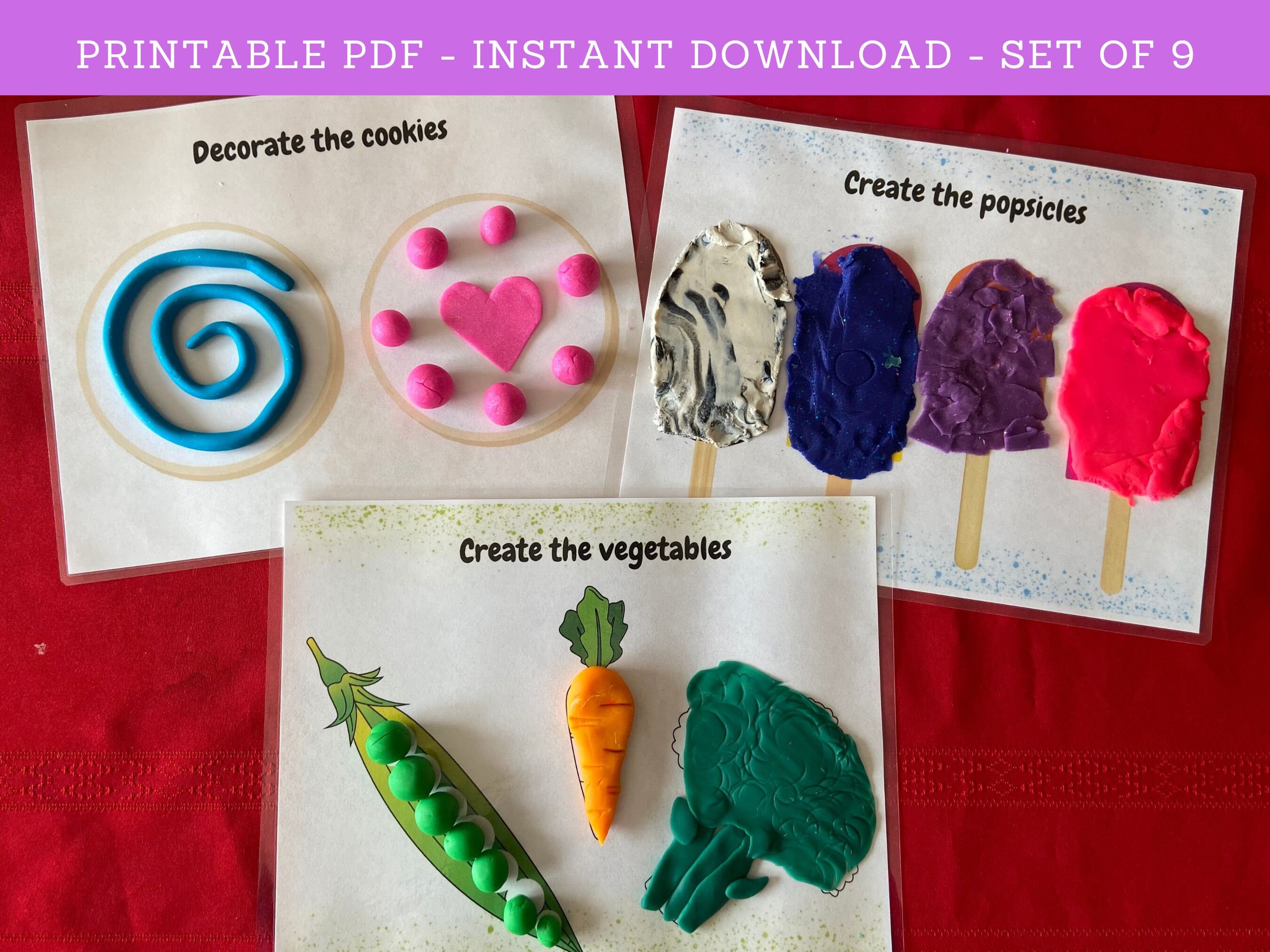 FOOD Play Dough Mats, Play Dough Activity, Busy Book Printable ...