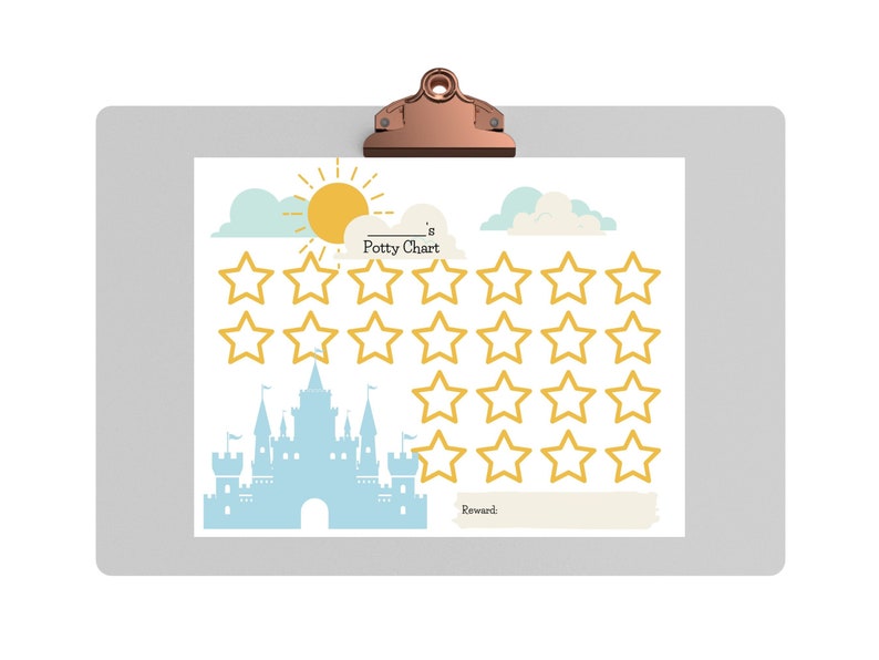 Castle Potty Chart, Princess Potty Chart, Potty Chart for Girl, Potty ...