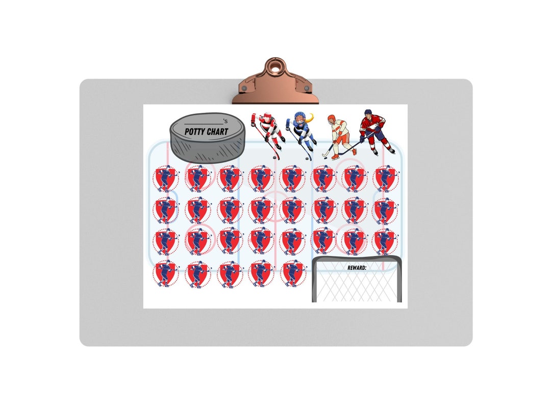 Hockey Potty Chart, Hockey Reward Chart, Hockey Behavior Chart, Hockey ...