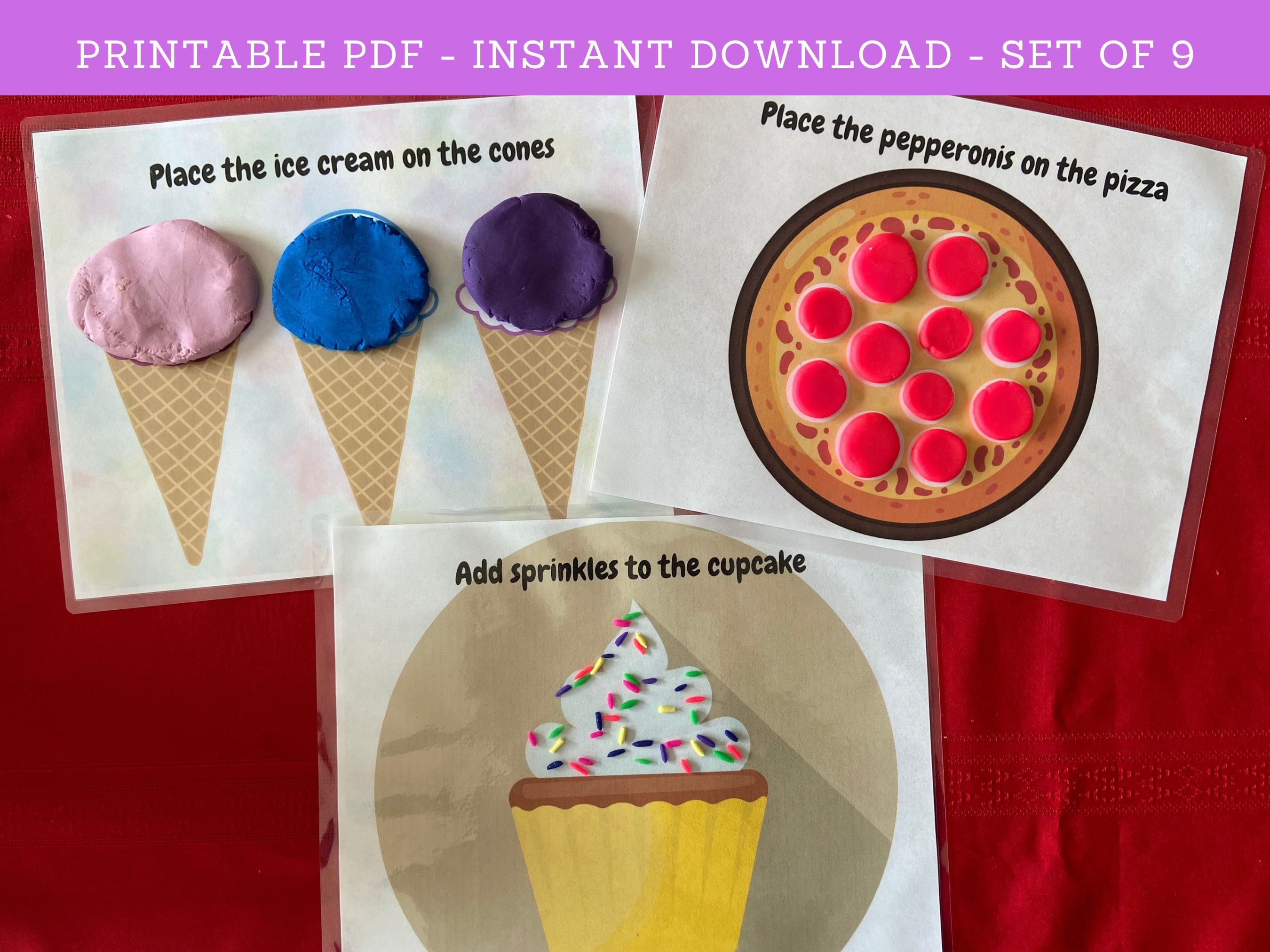 FOOD Play Dough Mats, Play Dough Activity, Busy Book Printable ...