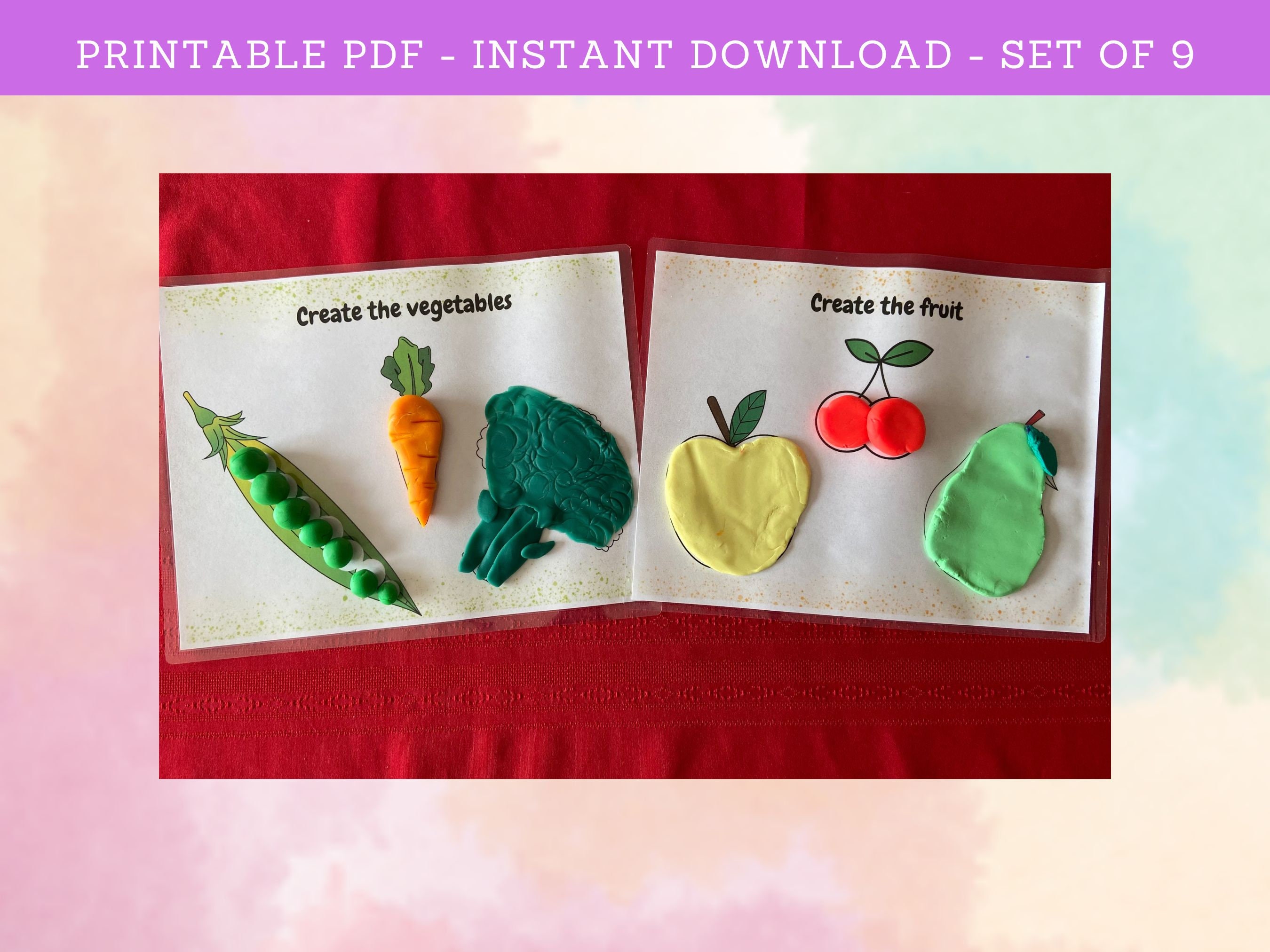 FOOD Play Dough Mats, Play Dough Activity, Busy Book Printable ...