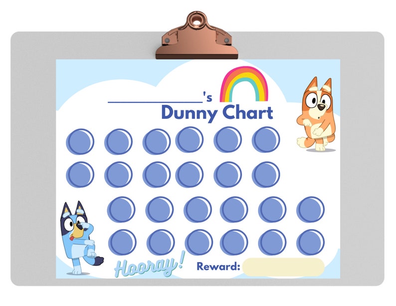 Bluey Dunny Chart Blue Healer Bluey Bluey Reward Chart - Etsy Hong Kong