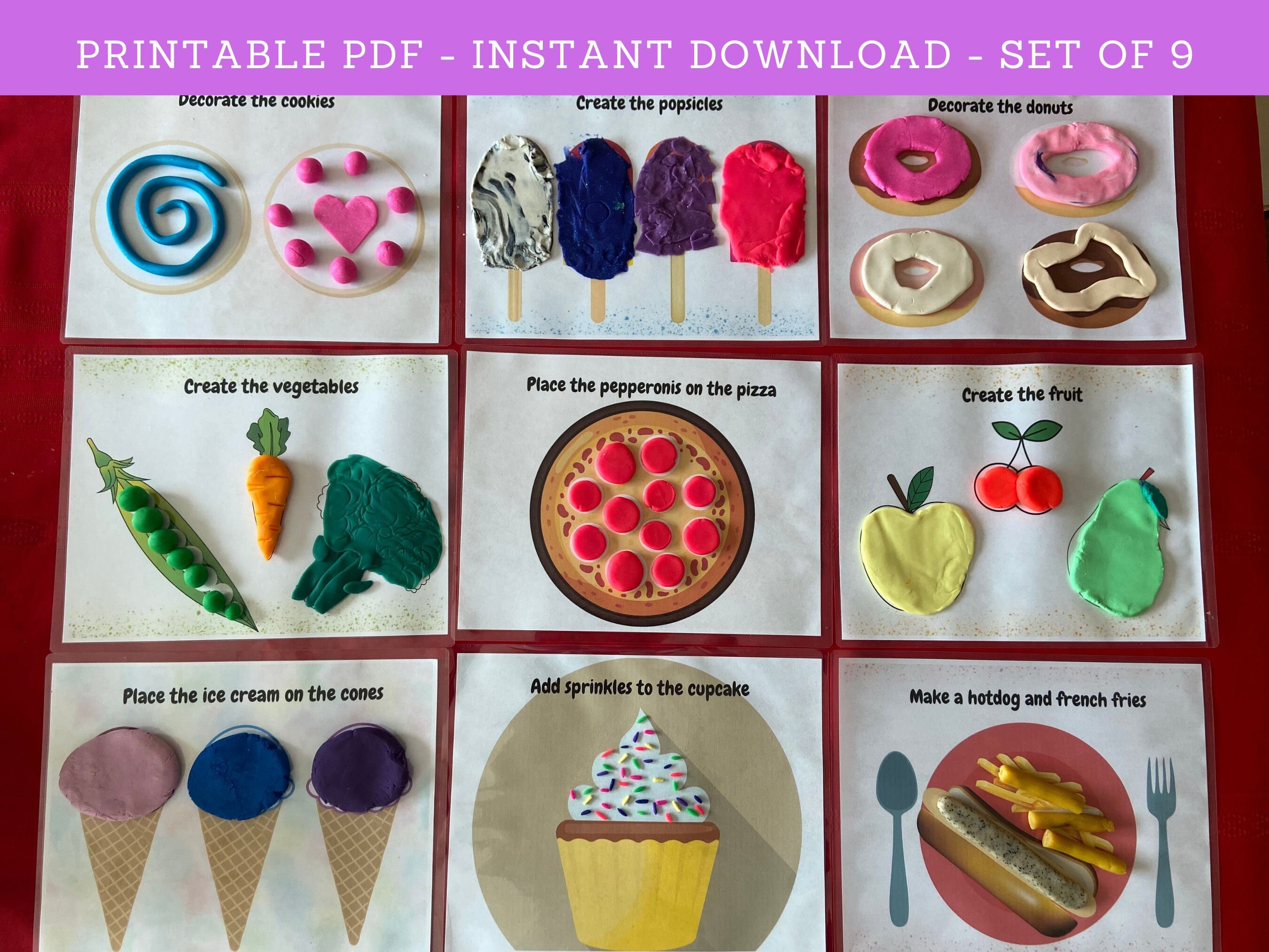 FOOD Play Dough Mats, Play Dough Activity, Busy Book Printable ...