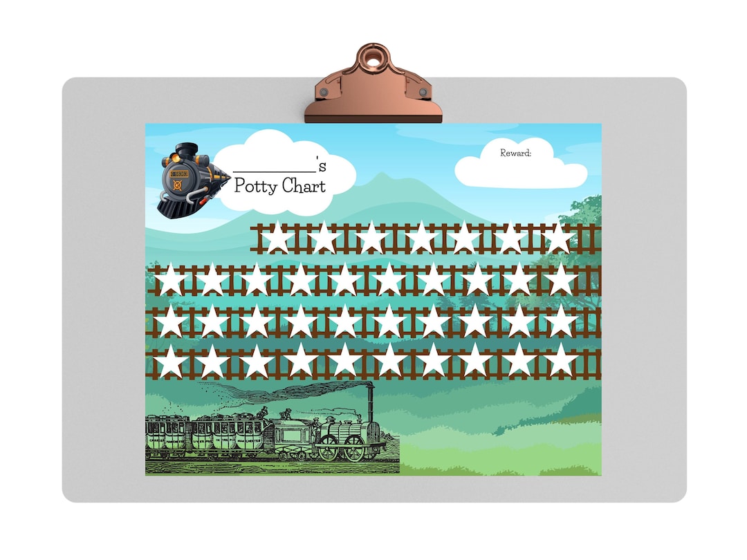 Train Potty Chart, Train Behavior Chart, Train Sticker Chart, Train ...