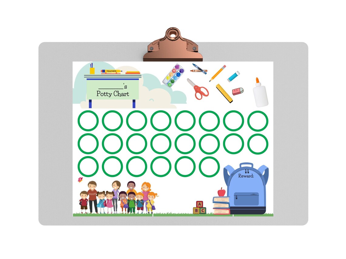 Preschool Potty Chart, School Potty Chart, Preschool Prep Potty Chart ...